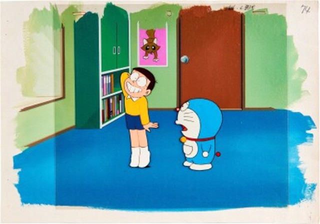 Doraemon by Shin-Ei Animation Doraemon and Nobita Animation Cels with Hand-painted Original ...